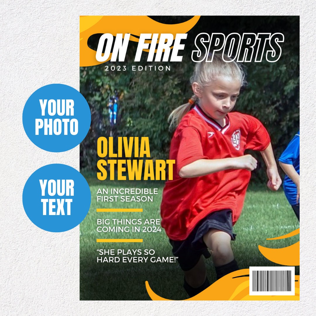 Custom Sports Magazine Cover, Canva Template, Digital Download, Youth ...