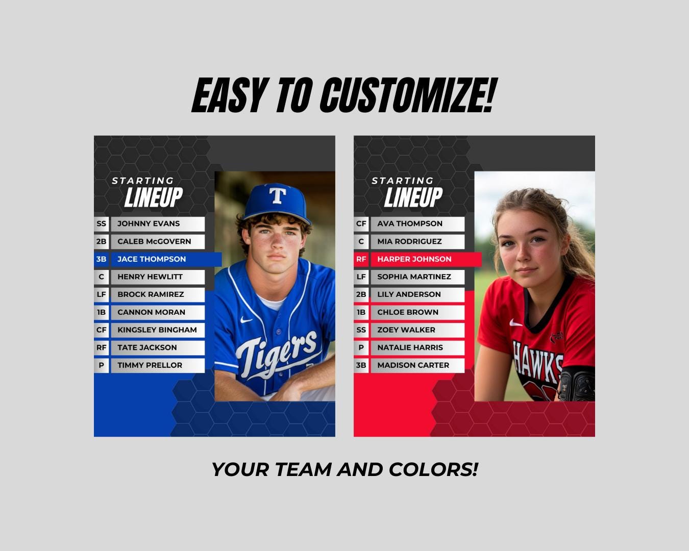 Baseball Social Media Templates: Canva Editable Design (digital ...