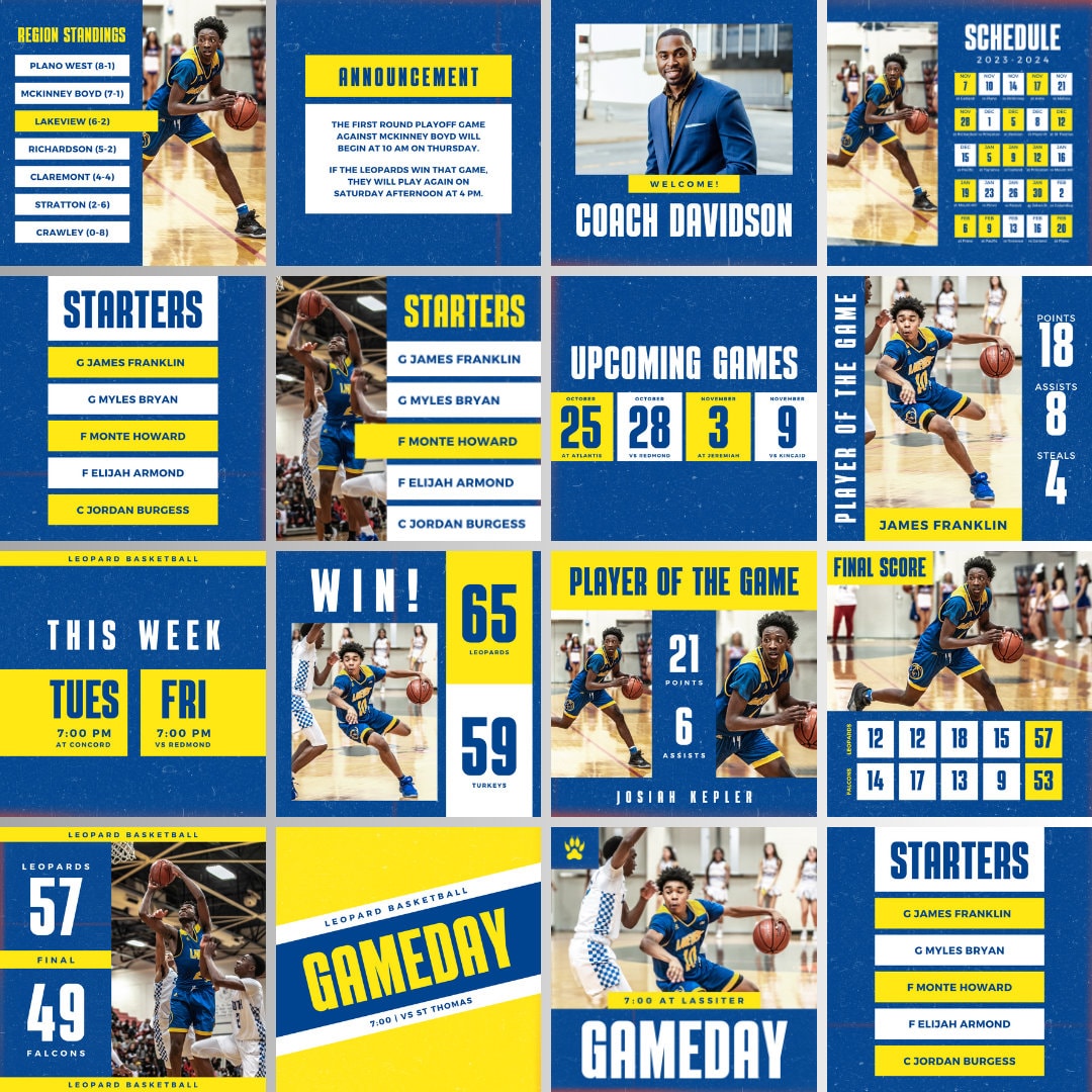 15 Basketball Canva Templates, Sports Social Media, Instagram Templates ...