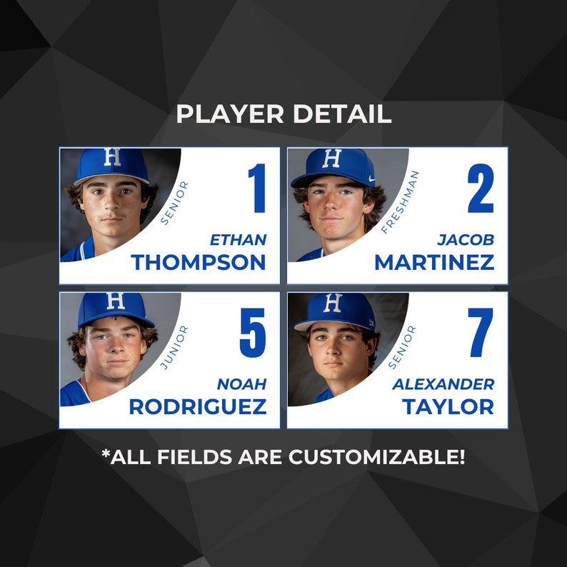 Baseball Team Roster Canva Template: Customizable Sports Recruit Page ...