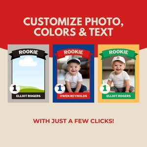 Baby Rookie Card Template, Canva Baseball Edit, Personalized One Year ...
