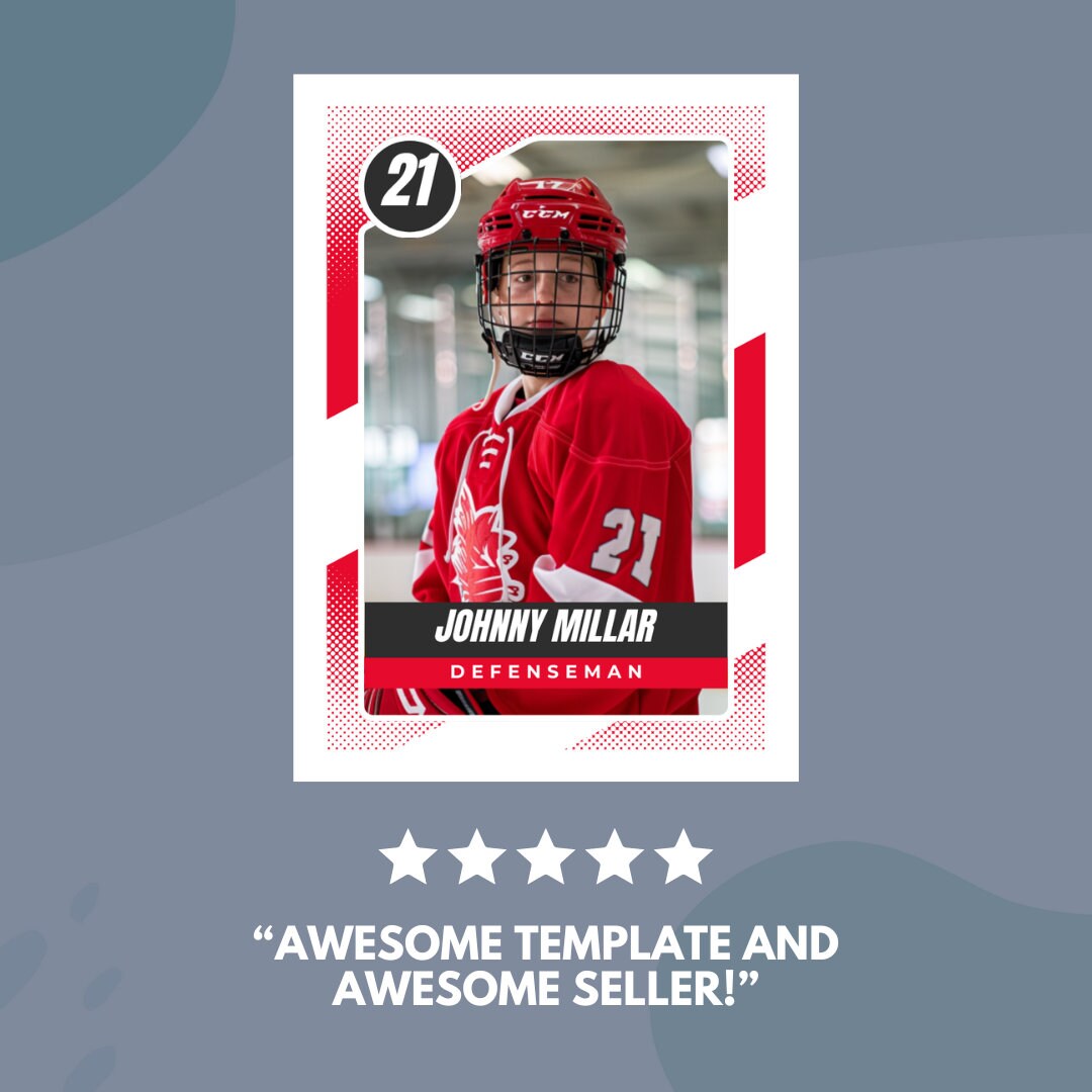 Custom Hockey Card Template Canva, Create Your Own, Trading Card ...