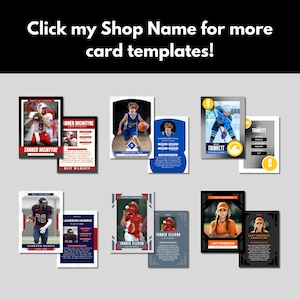 Custom Sports Card Template: Modern Athlete Design (digital Download ...