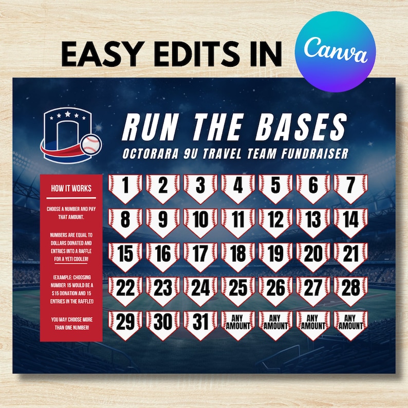 Baseball Softball Fundraiser Template: Editable Sports Flyer (digital ...