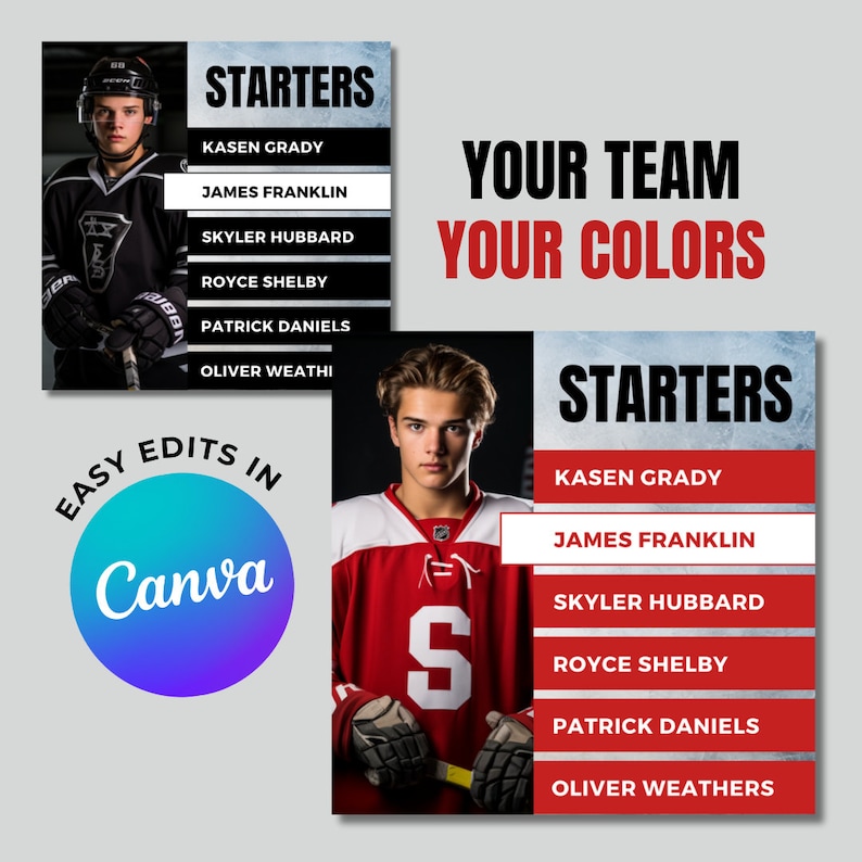 Hockey Canva Templates, Sports Instagram Posts, Team Social Media ...