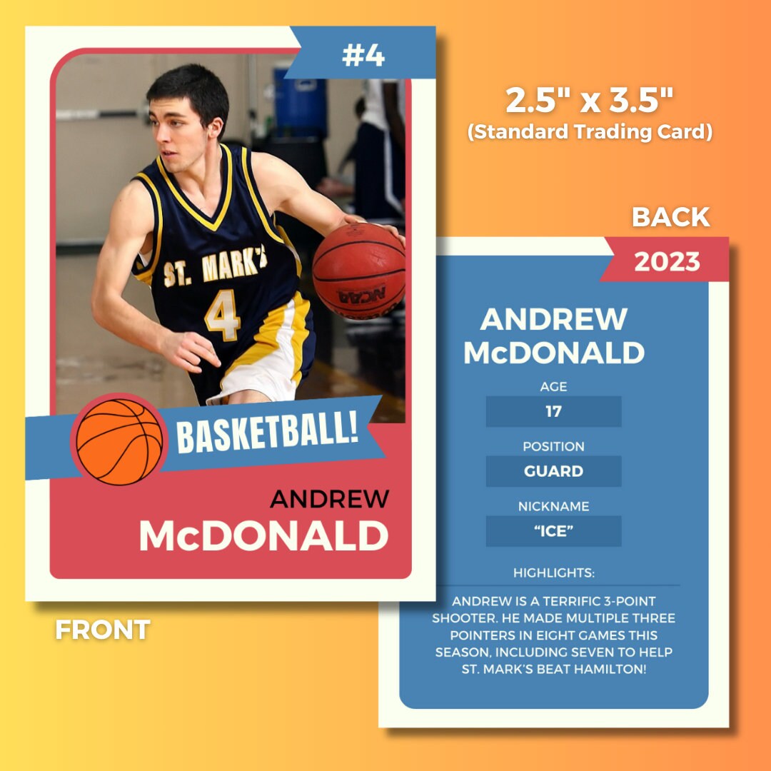 Custom Basketball Card Canva Template: Classic Trading Card (digital ...