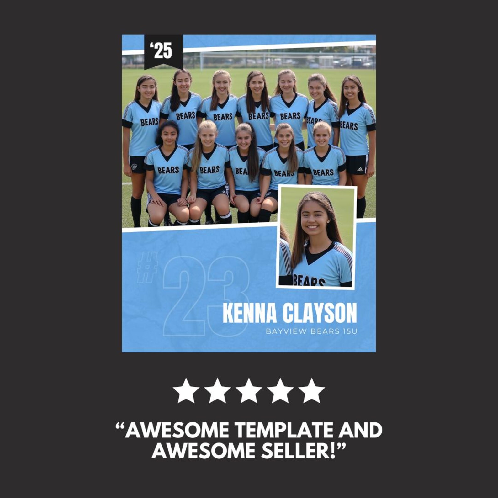 Sports Memory Mate Canva Template: Team Photo Season Keepsake ...