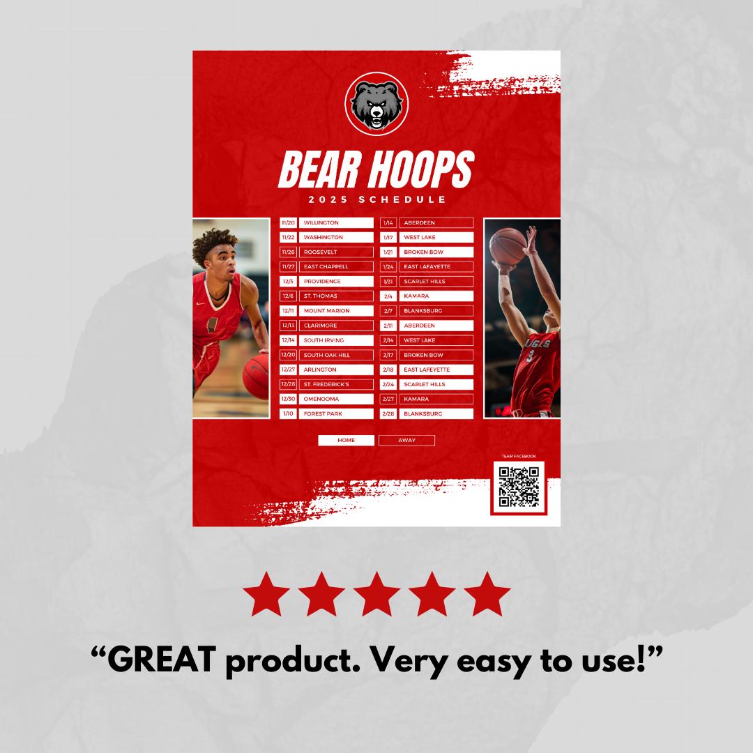 Custom Basketball Team Schedule Template: Canva Editable (digital ...