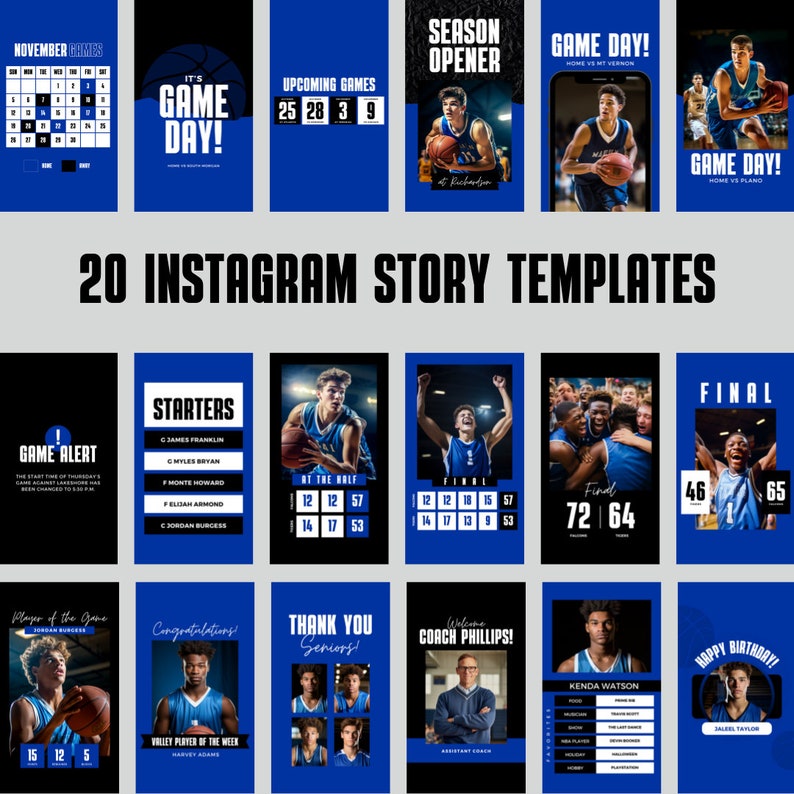 Basketball Instagram Stories, Canva Templates, Basketball Social Media ...