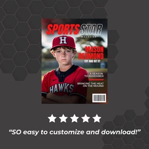 Sports Magazine Cover Template: Athlete Highlight, Canva (digital ...