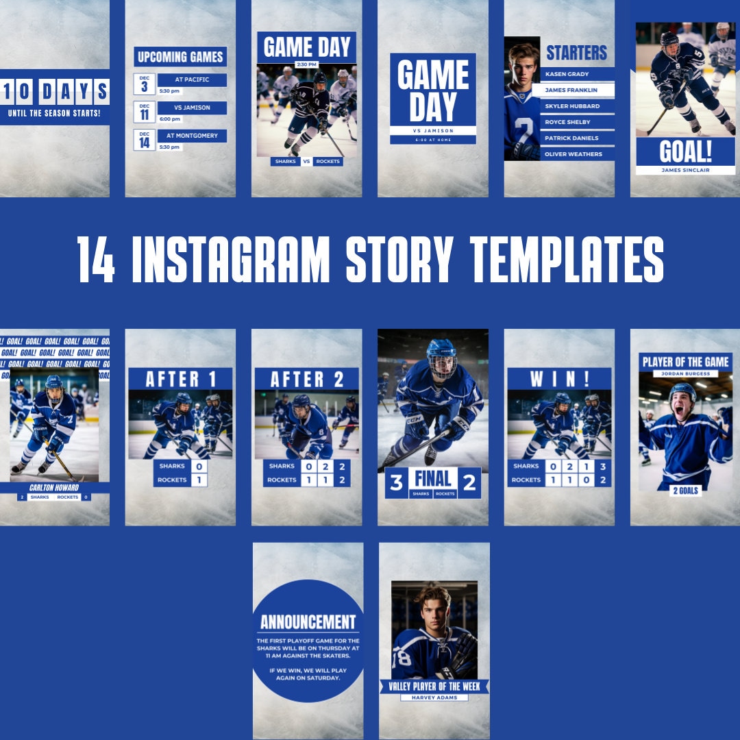 Hockey Instagram Story Templates: Team Social Media (canva) - Etsy
