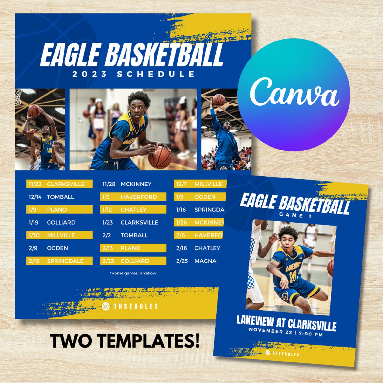 Basketball Schedule & Gameday Flyer Template (canva Editable) - Etsy
