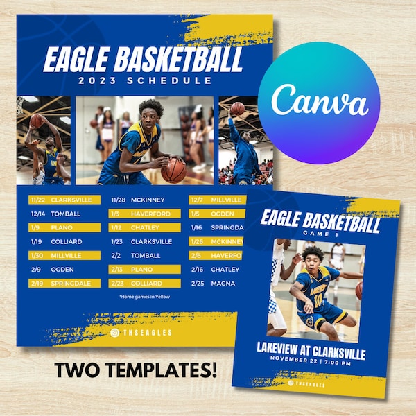 Basketball Schedule Template - Etsy