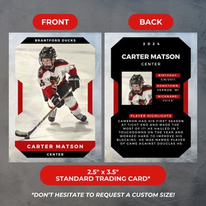 Custom Hockey Card Canva Template: Personalized Athlete Gift (printable ...