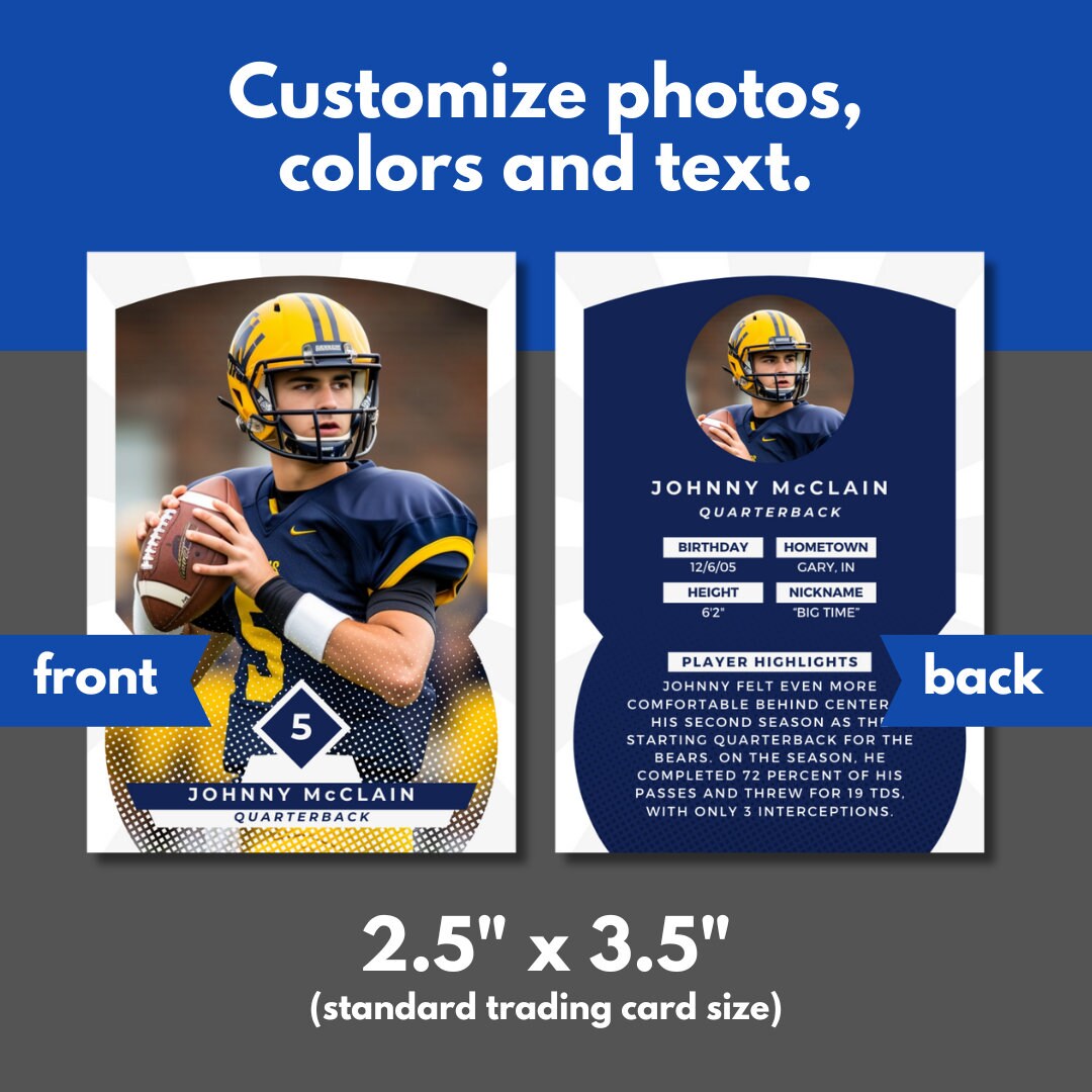 Custom Sports Card Template Canva, Create Your Own, Trading Card for ...