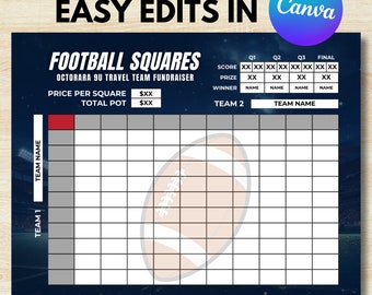 Printable Baseball Squares Softball Fundraiser Betting Square Grid ...