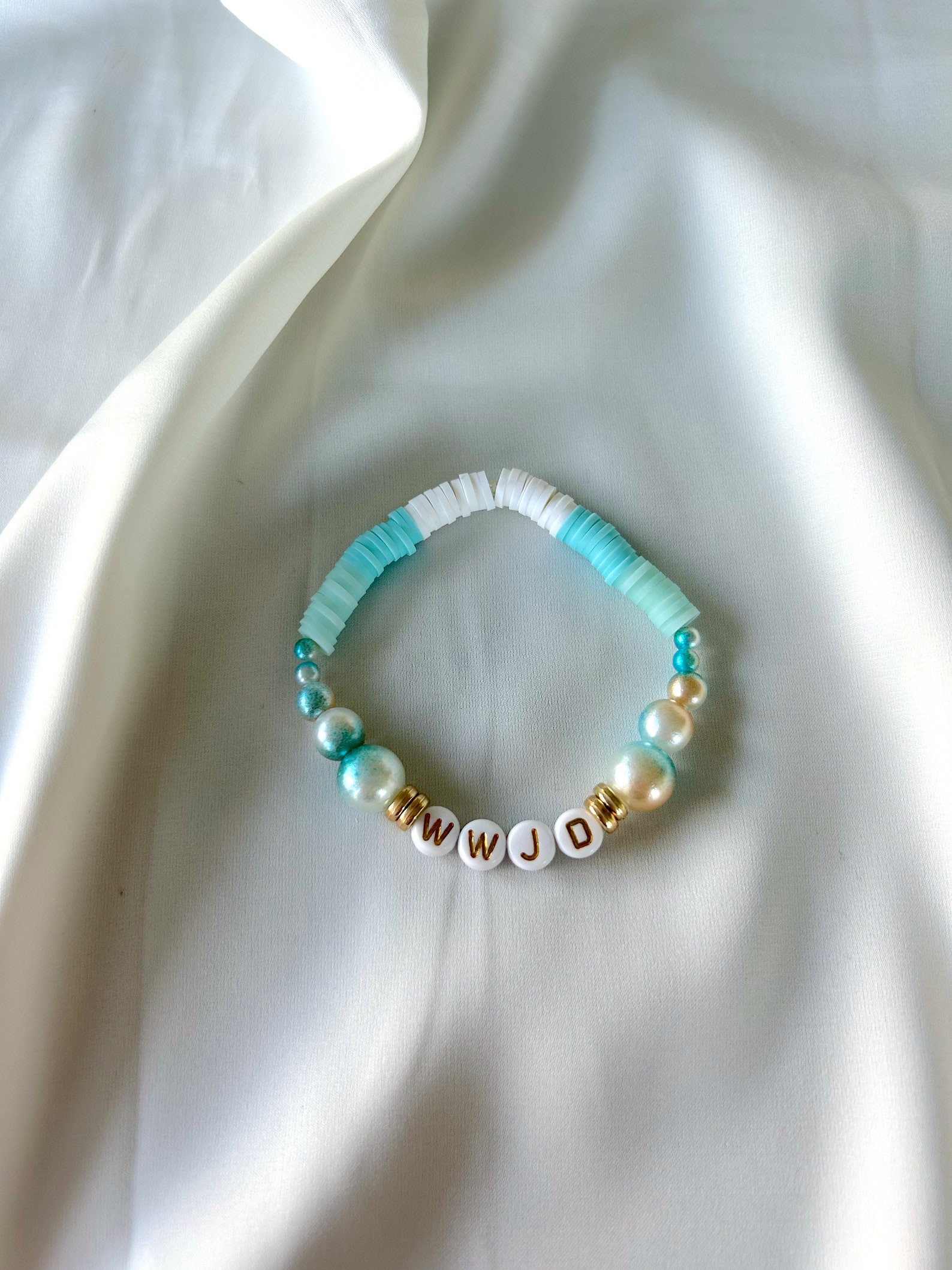 Handmade WWJD Clay Bead Bracelet - Etsy