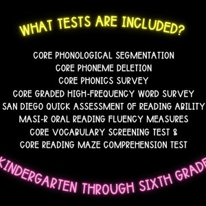Data Tracking- ALL Tests in Assessing Reading: Multiple Measures/core K ...