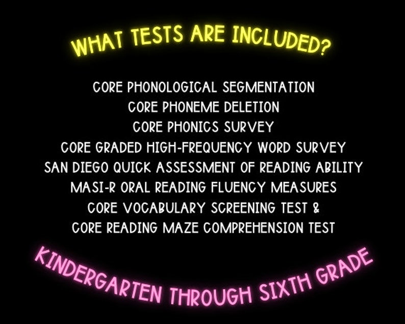 Data Tracking- ALL Tests in Assessing Reading: Multiple Measures/core K ...