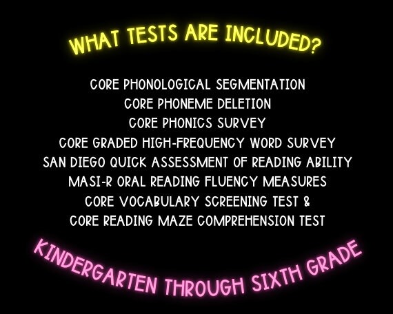 Data Tracking- ALL Tests in Assessing Reading: Multiple Measures/core K ...