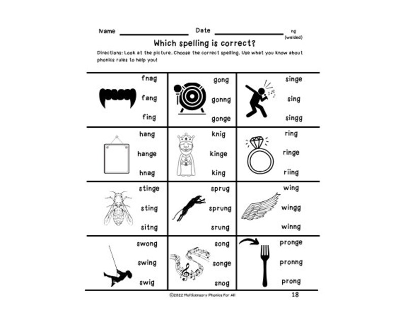 Structured Phonics: Which Spelling is Correct? Phonics Rules Practice ...