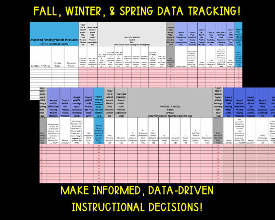 Data Tracking- ALL Tests in Assessing Reading: Multiple Measures/core K ...