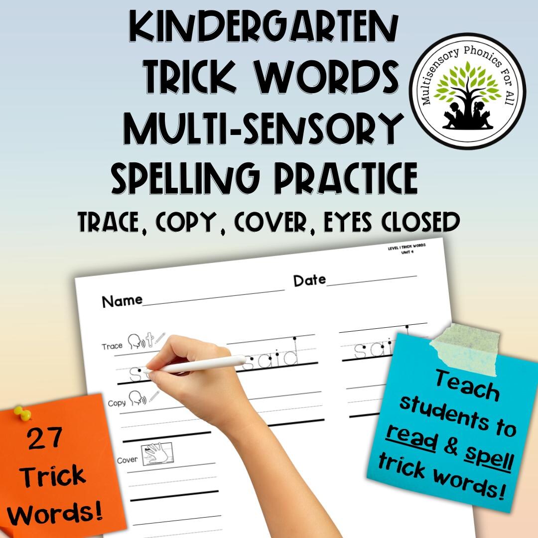 Fundations® Aligned Kindergarten Trick Word Practice- Orton-gillingham ...