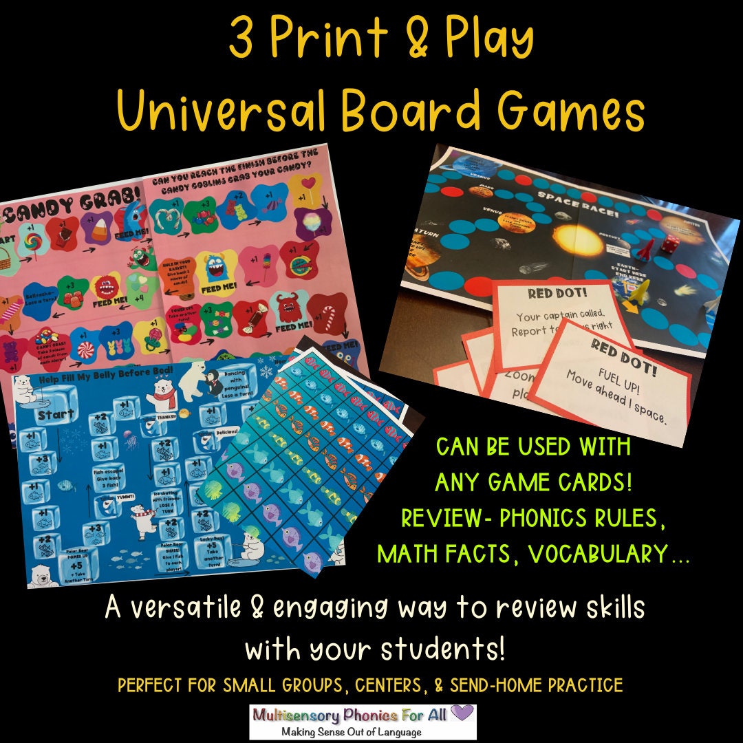 Print & Play Universal Board Games: Orton-gillingham (PDF) - Etsy