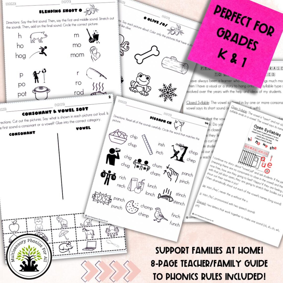 Structured Phonics Rules Student Practice Workbook #1- (answer Key ...