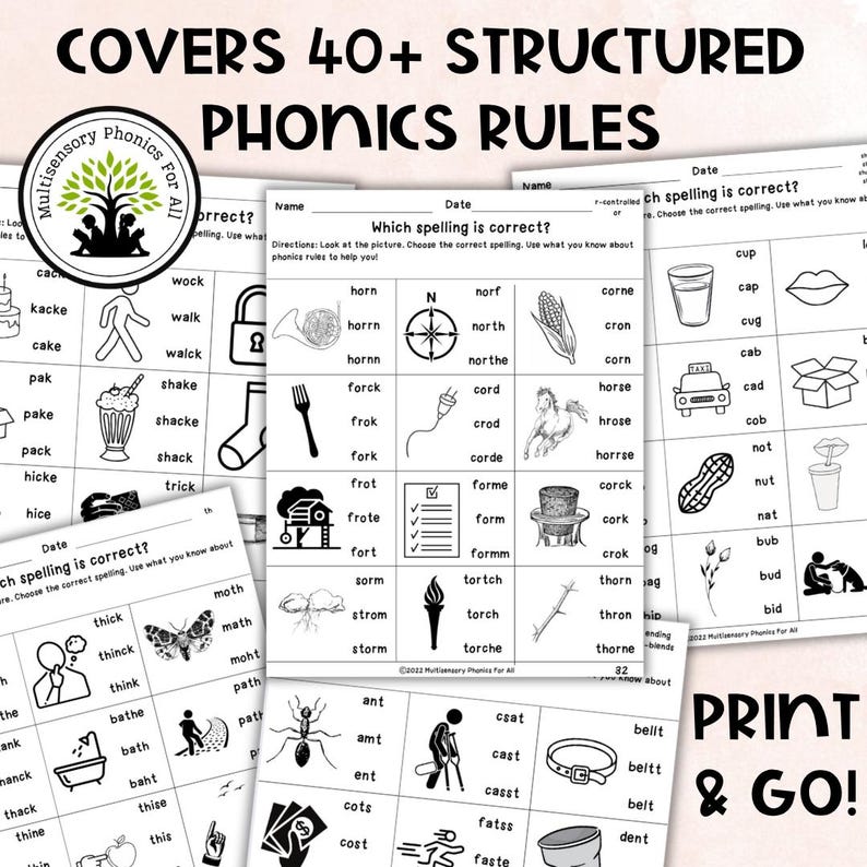 Structured Phonics: Which Spelling is Correct? Phonics Rules Practice ...