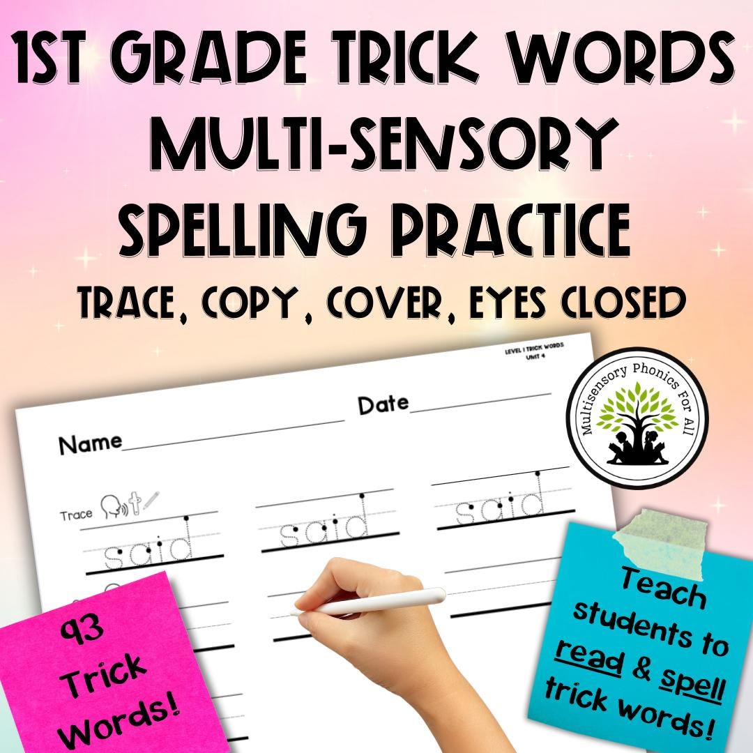 Fundations® Aligned 1st Grade Trick Word Practice- Orton-gillingham S.O ...