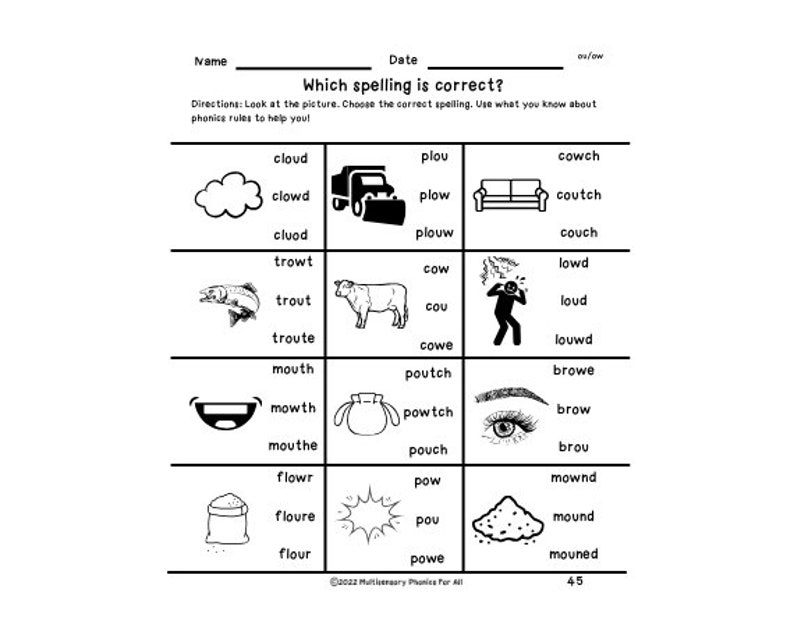 Structured Phonics: Which Spelling is Correct? Phonics Rules Practice ...