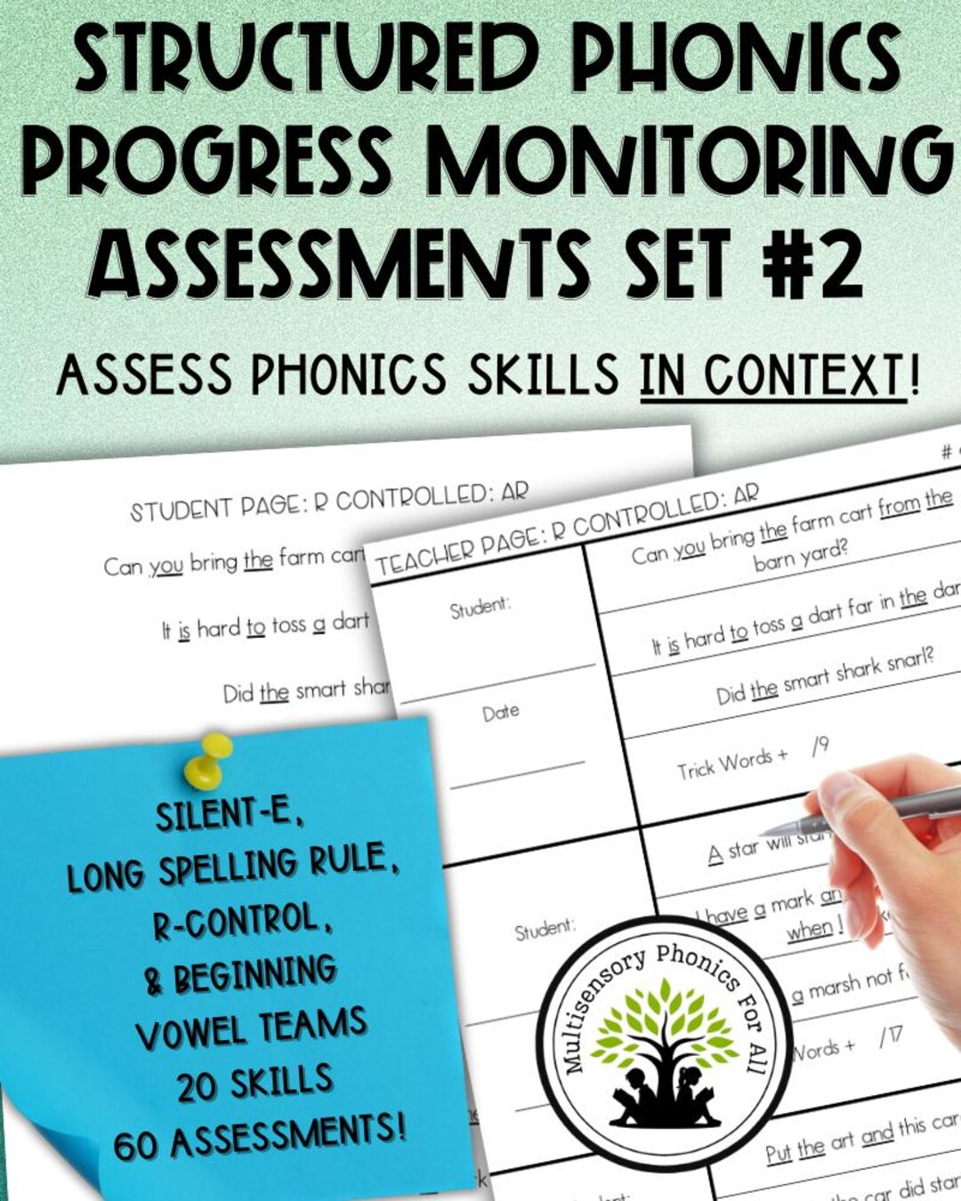 Orton-gillingham Phonics Progress Monitoring: Silent-e, R-control ...