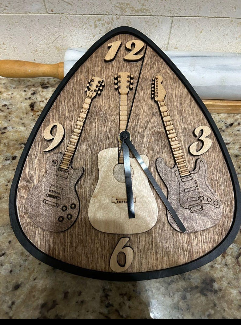 Guitar Wall Clock, Wood Clock - Etsy