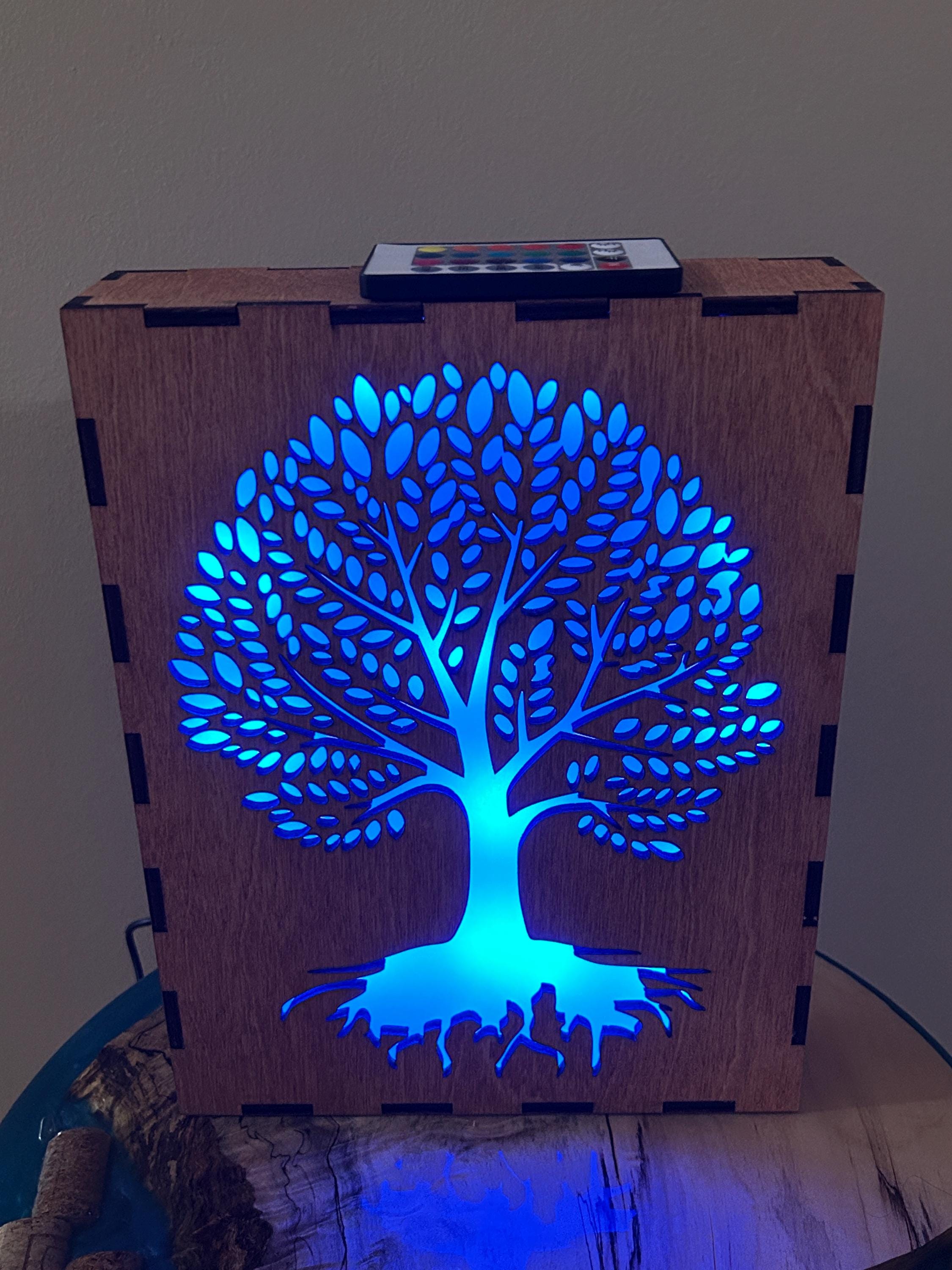 Tree of Life Led Light Lantern Gift, Night Light, Wooden Lamp - Etsy