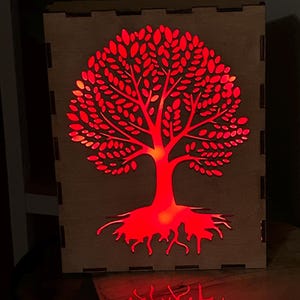 Tree of Life Led Light Lantern Gift, Night Light, Wooden Lamp - Etsy