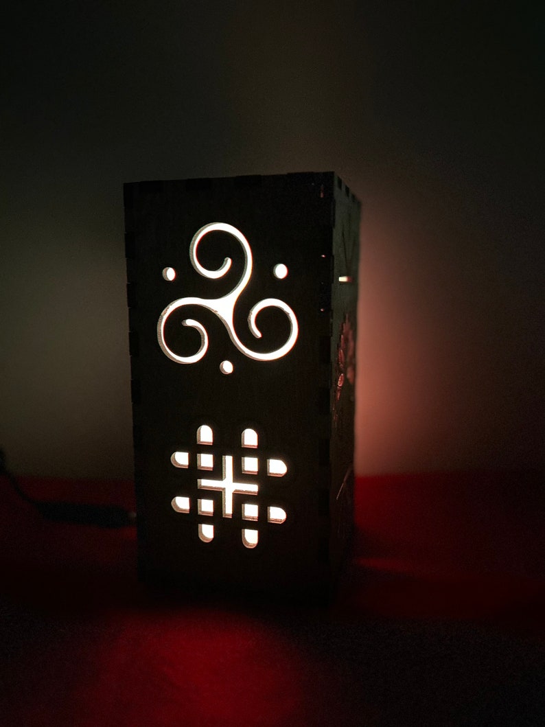 Handcrafted Leaf and Celtic Tree of Life Lantern, Autumn Decor, Fall ...