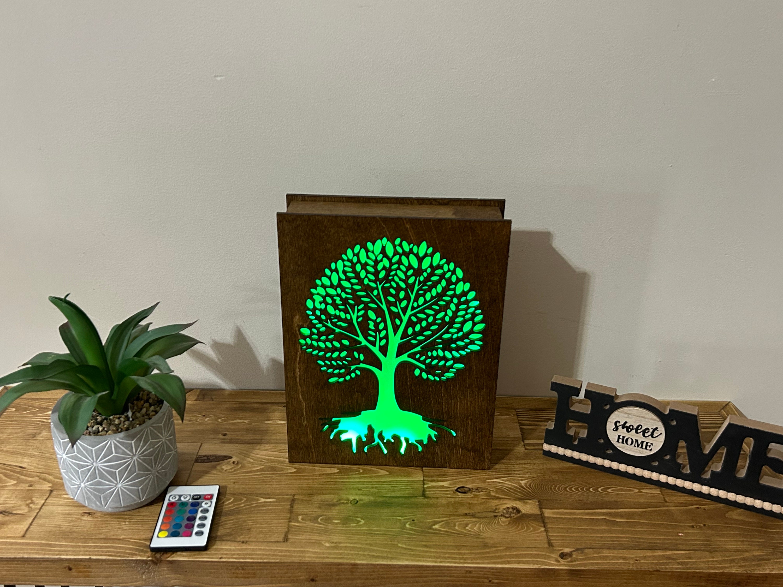 Tree of Life Led Light Lantern Gift, Night Light, Wooden Lamp - Etsy