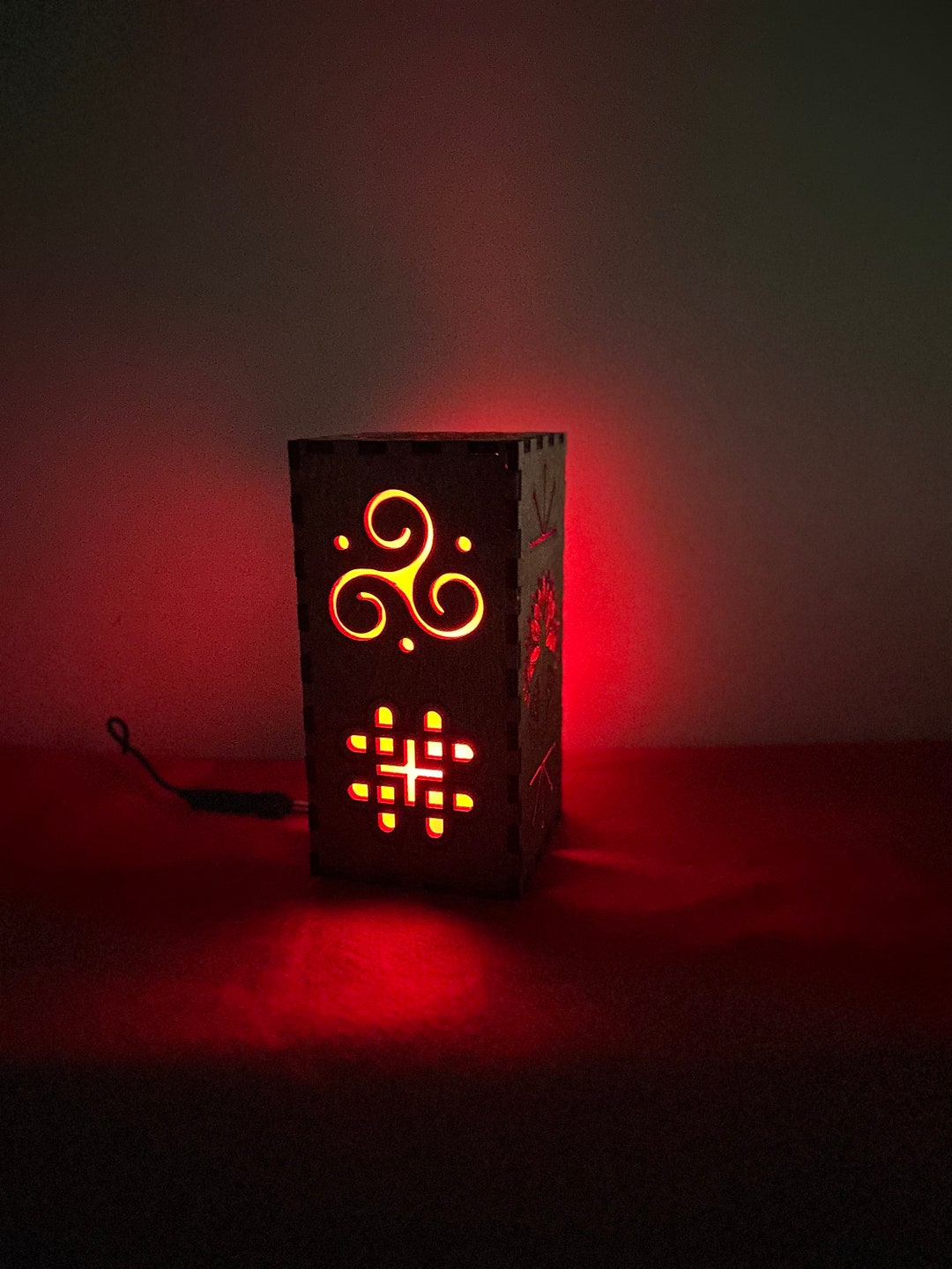 Handcrafted Leaf and Celtic Tree of Life Lantern, Autumn Decor, Fall ...