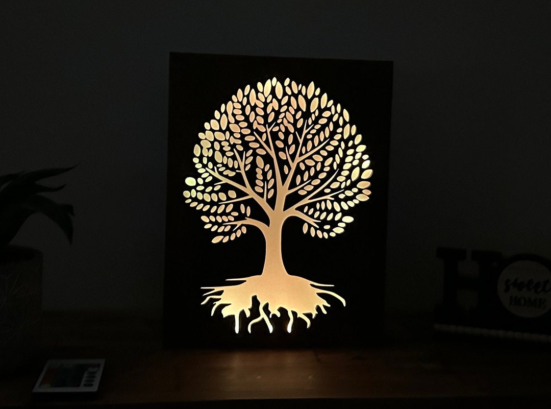 Tree of Life Led Light Lantern Gift, Night Light, Wooden Lamp - Etsy