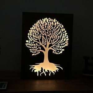 Tree of Life Led Light Lantern Gift, Night Light, Wooden Lamp - Etsy