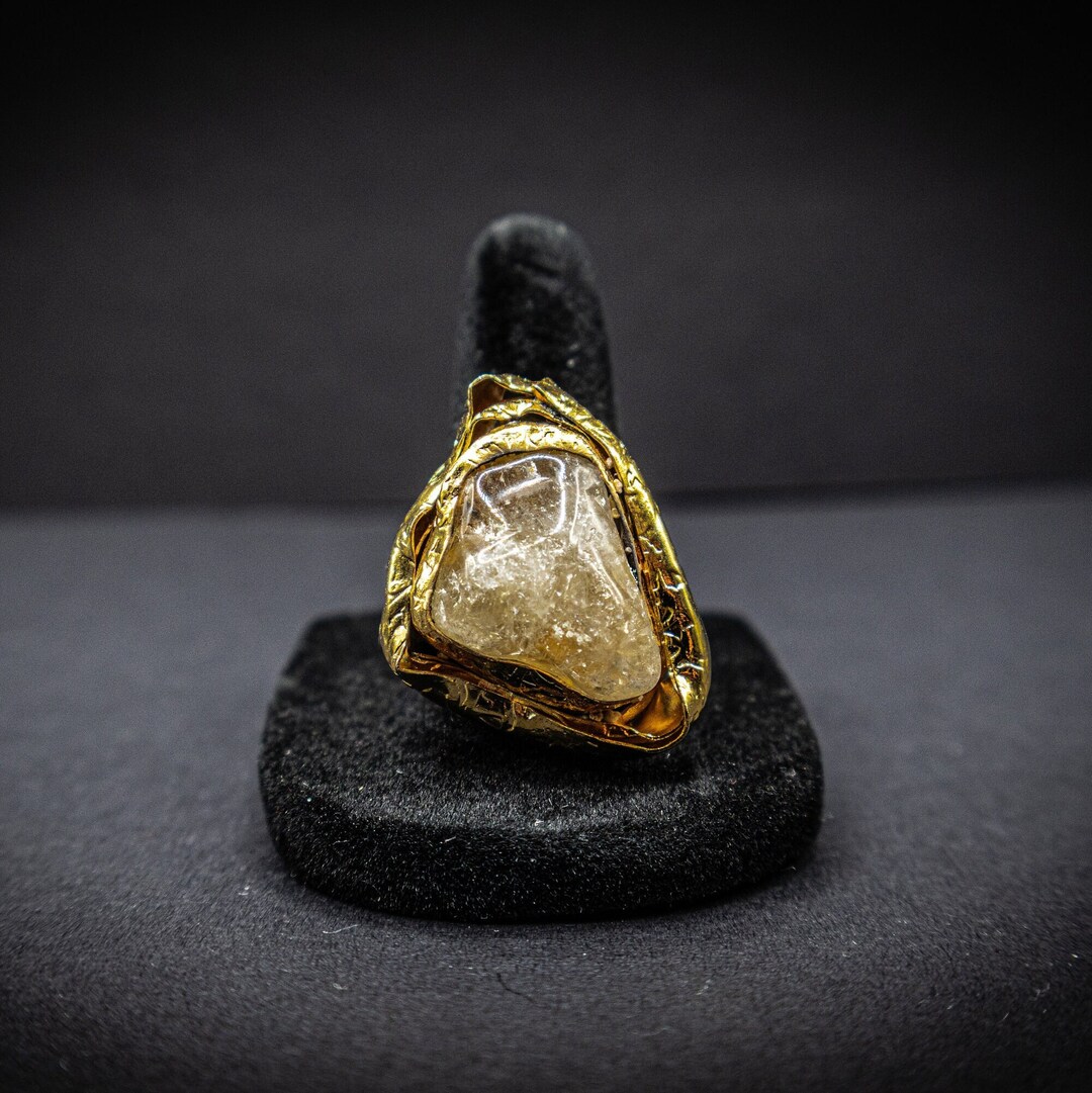 Raw Citrine Gemstone Ring Citrine Ring Citrine Jewelry Raw Stone Ring ...