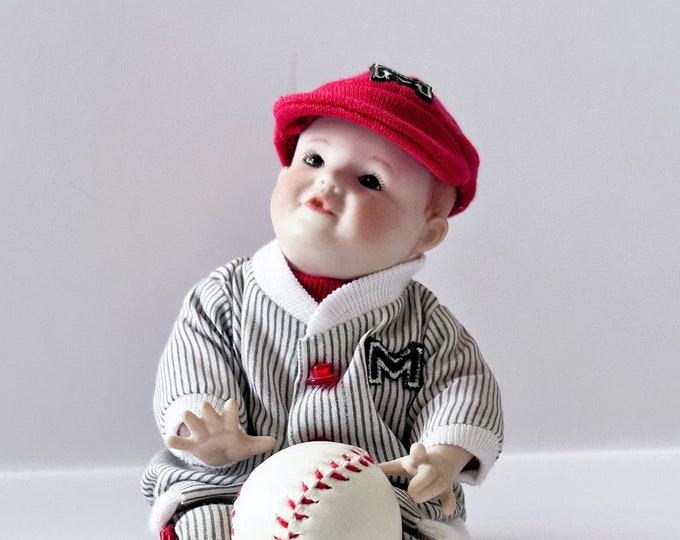 ASHTON DRAKE BABY "michael" Porcelain Doll #92041, Baseball Uniform ...