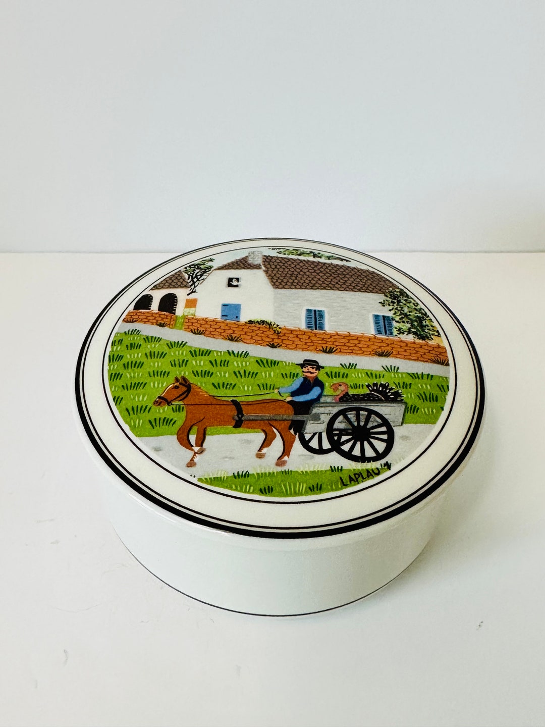 VILLEROY & BOCH "naif" Porcelain Round Trinket Box Luxembourg, Horse ...