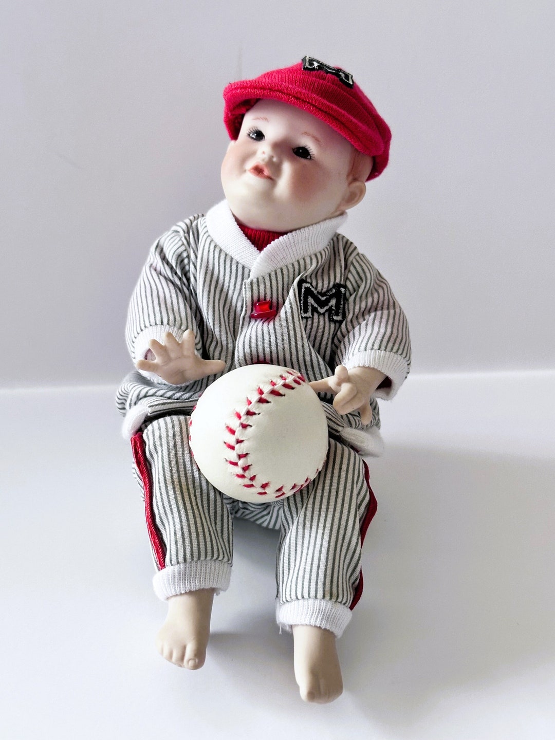 ASHTON DRAKE BABY "michael" Porcelain Doll #92041, Baseball Uniform ...