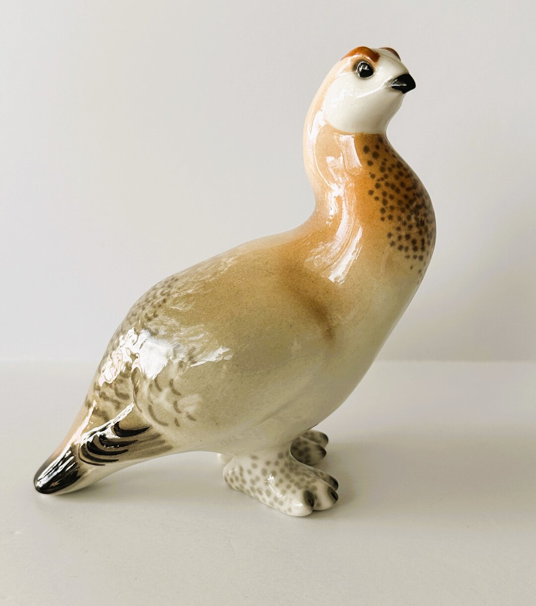 LOMONOSOV Russian Porcelain PARTRIDGE PHEASANT Quail Bird Brown Bird 5 ...