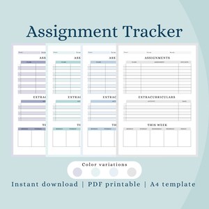 Printable Assignment Tracker | Back to School Planner | Student ...