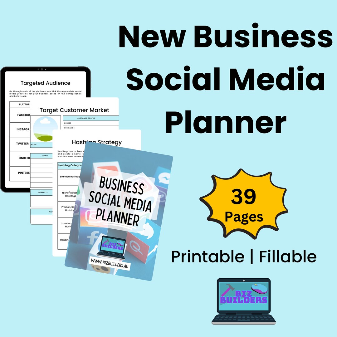 New Business Social Media Planner, Social Media Planner, Grow Your ...