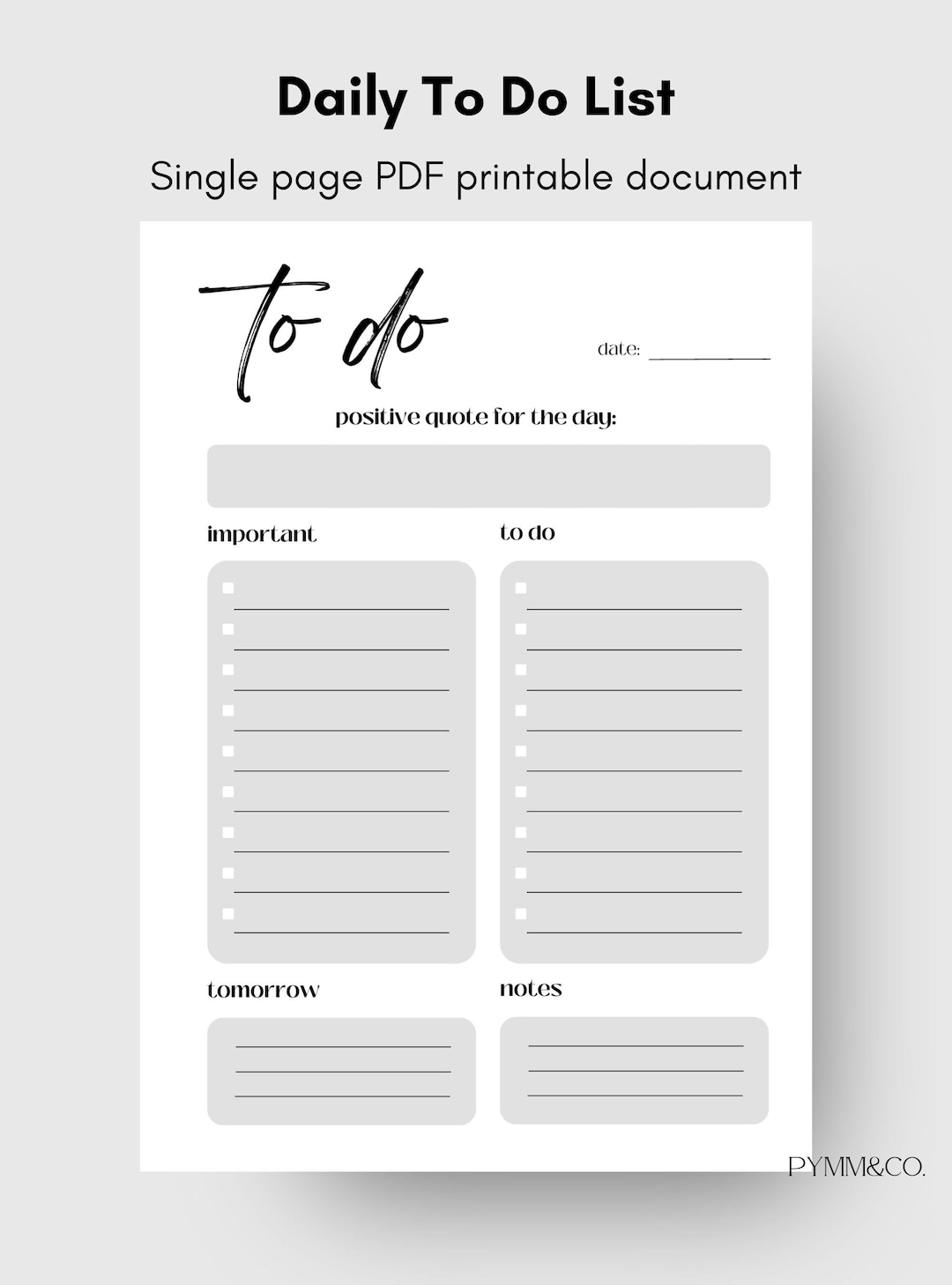 Editable PDF Daily to Do List Editable and Printable Minimalist Design ...