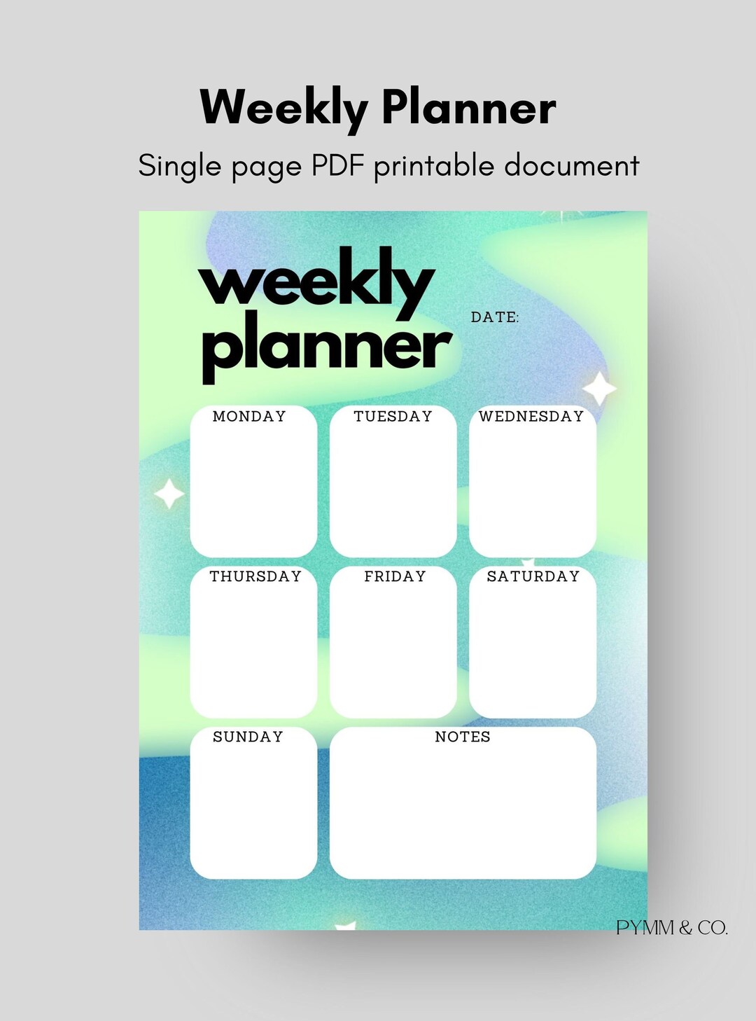 Editable PDF Weekly Planner Editable and Printable Trippy - Etsy